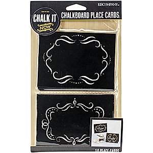 K&Company Chalk-It-Now Chalkboard Place Cards (10 Pack), 2.75"