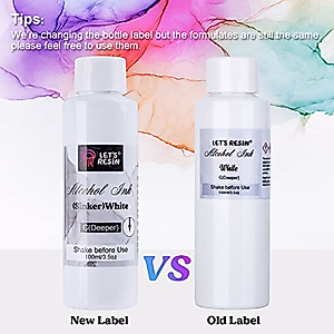 LET'S RESIN White Alcohol Ink for Resin, Alcohol Ink White Colors,2 Bottles Each 3.5oz,Adjustable Alcohol-Based Resin Ink,White Resin Pigment for Epoxy Resin,Resin Petri,Tumblers,Resin Art