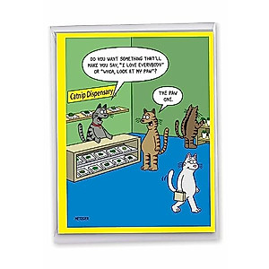 NobleWorks, Catnip Dispensary - Hysterical Birthday Greeting Card Greeting Card (8.5 x 11 Inch) - J9315BDG