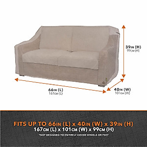 Modern Leisure Garrison Patio Loveseat Cover - Weather-Resistant Fabric - Outdoor Furniture Protection Perfect for Patio, Deck, and Porch - 66"L x 40"W x 39"H - Sandstone