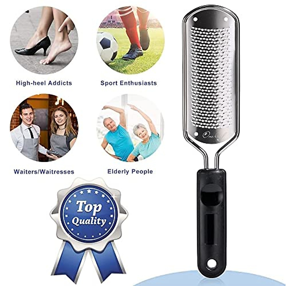 Oneleaf 2PCS Professional Pedicure Rasp Foot File Cracked Skin Corns Callus Remover for Extra Smooth and Beauty Foot (Black) (Black)