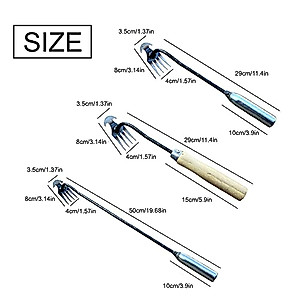 2023 New Weeding Artifact Uprooting Weeding Tool, Manganese Steel Forged Weed Puller 4 Teeth Dual Purpose Weeder, High Strength Hand Remover Tool for Garden (B)