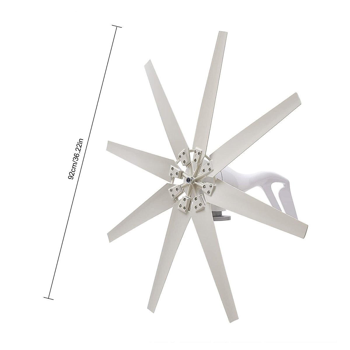DONSU Wind Turbine Generator Kit 600W 12V w/8 Blade, Wind Generator Kit w/Charge Controller, Wind Power Generator for Marine, RV, Home, Windmill Generator Suit for Hybrid Solar Wind System