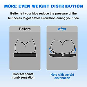 WDG Motorcycle Seat Cushion Pad 3D Honeycomb High Elasticity Gel Material Comfortable Breathable Shock Absorption for Long Rides Seat Cushion Motorcycle Accessories-Black