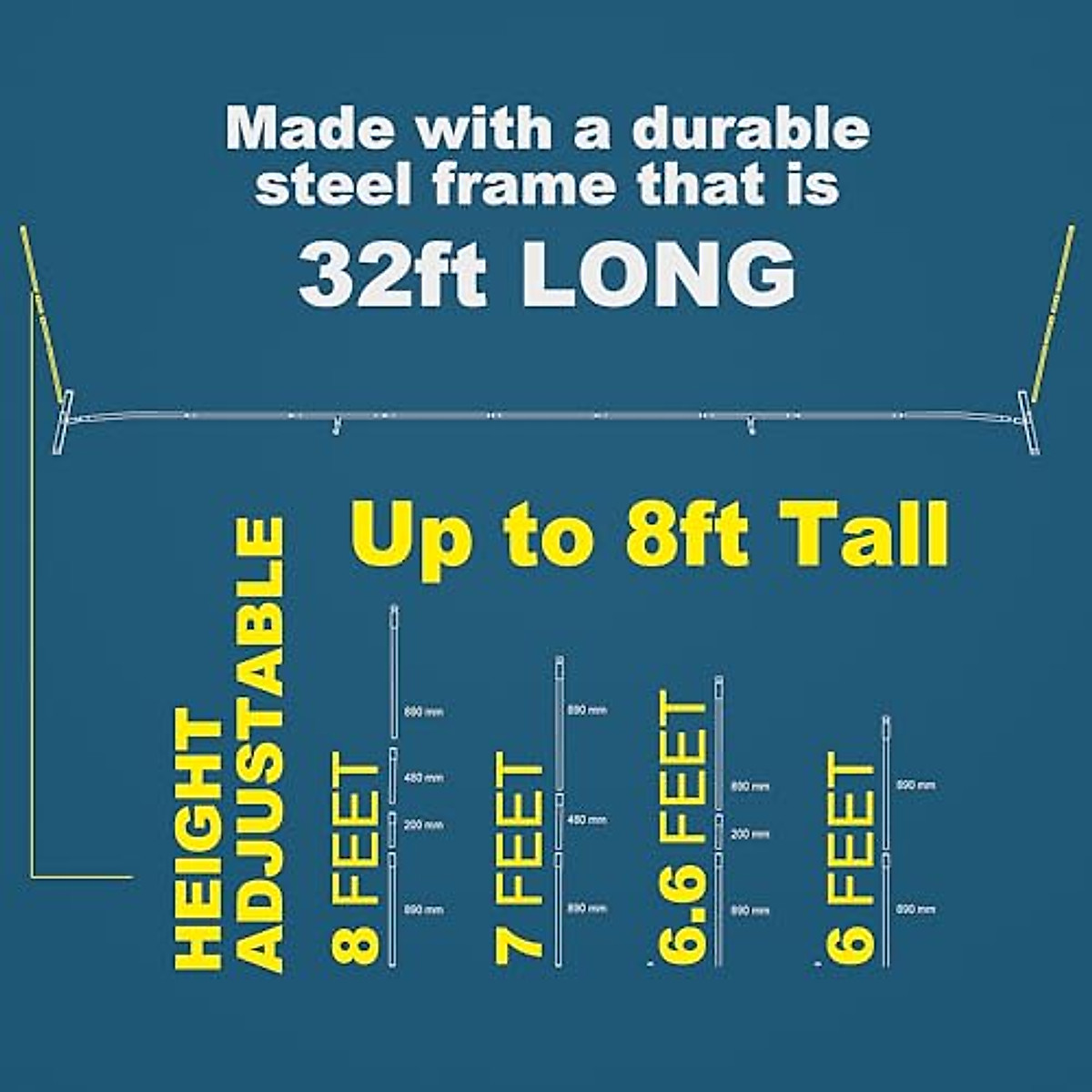 Freestanding Indoor/Outdoor Volleyball Net (32 Feet)