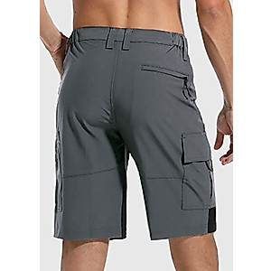 Cycorld Mountain-Bike-Shorts-Mens-Padded MTB Biking Baggy Cycling Short Padding Liner with Zip Pockets(Grey,Medium)