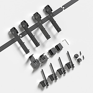 EaseLife 3 FT Mini Cabinet Bypass Double Sliding Barn Door Hardware Track Kit,Easy Install,Slide Smoothly Quietly,Apply for Storage Window TV Stand and Other Shielding (No Cabinet)