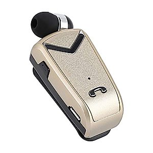 EBTOOLS Fineblue Bluetooth Headset, Portable Wireless Retractable in Ear Business Lavalier Earphone(Gold)