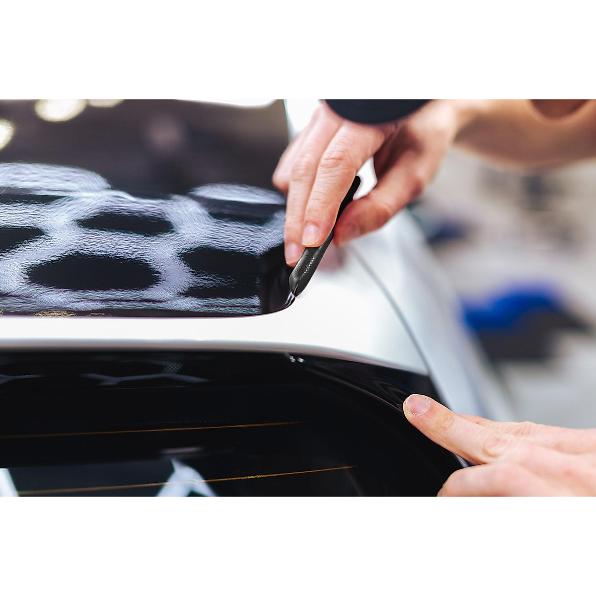 THE WRAP INSTITUTE - Design Lab Ninja Knife Vinyl Wrap/PPF Cutting Tool + 50-Pack of Design Lab Samurai/Ninja Knife Blades (Knife + Blades Combo Set) - Black