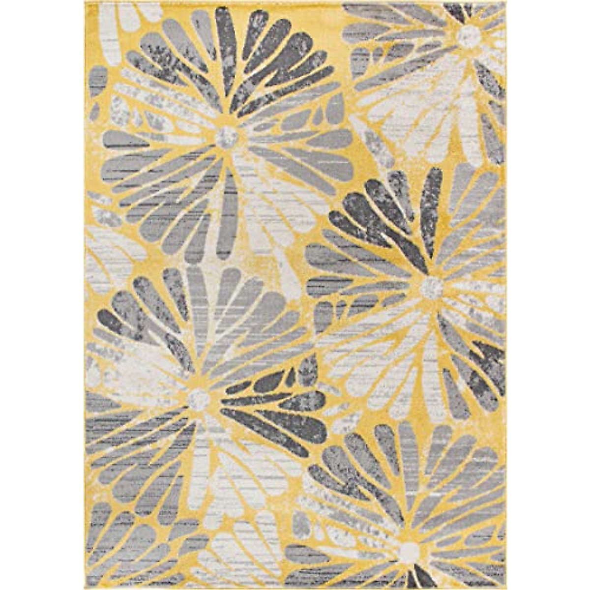 Rugshop Contemporary Circles Stain Resistant High Traffic Living Room Kitchen Bedroom Dining Home Office Area Rug 5'x7' Yellow