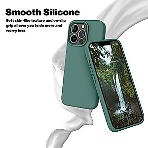 OTOFLY Designed for iPhone 13 Pro Max Phone Case, Silicone Shockproof Slim Thin Phone Case for iPhone 13 Pro Max 6.7 inch (Midnight Green)