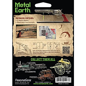 Metal Earth Fascinations Wild West Revolver 3D Metal Model Kit Bundle with Tweezers