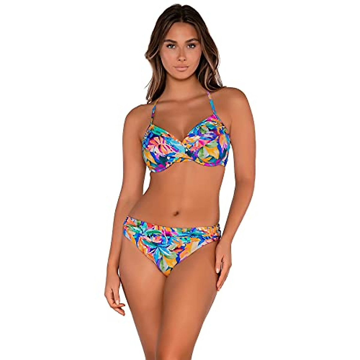 Sunsets Crossroads Underwire Women's Swimsuit Bikini Top with Unpadded Cups, Alegria, 34D