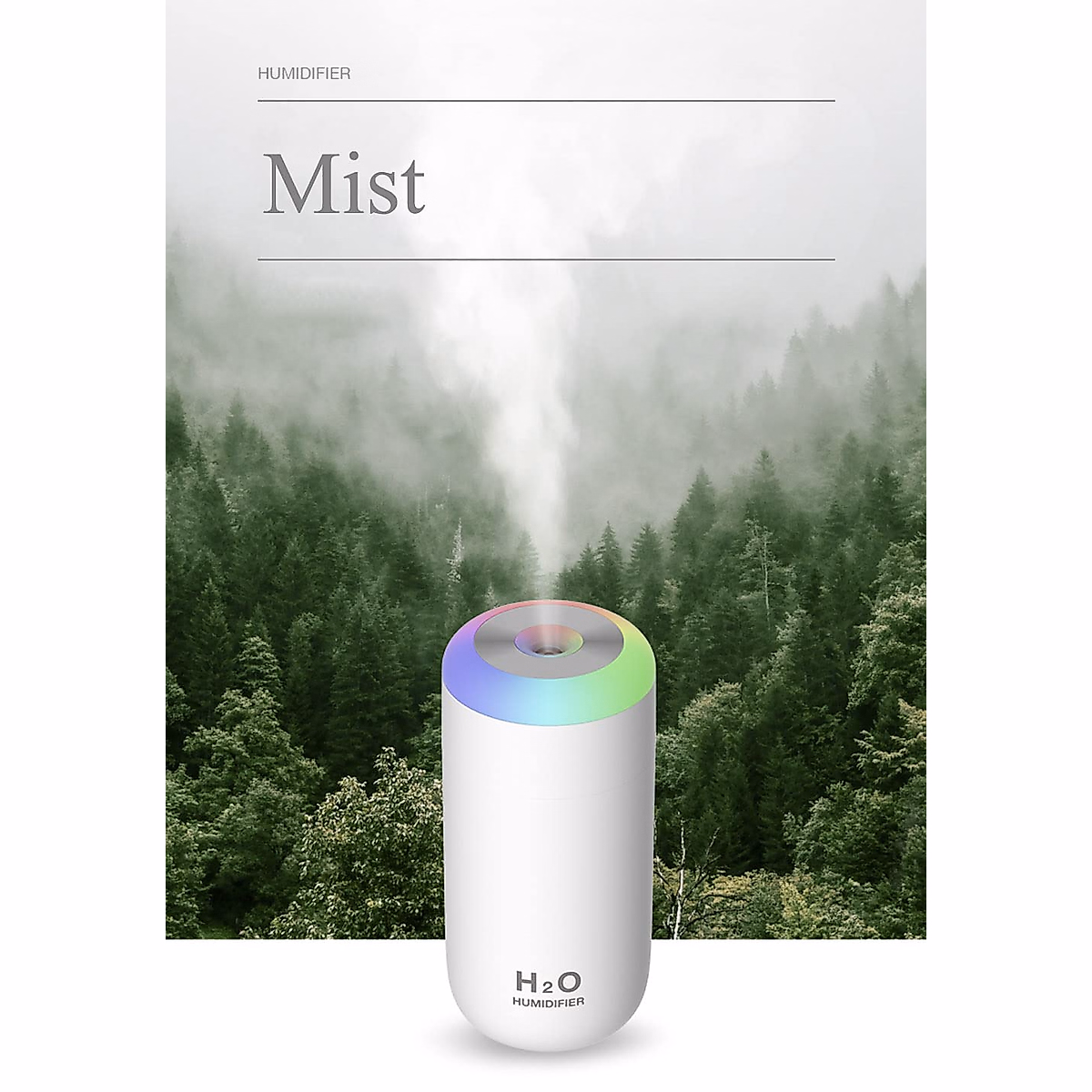 O-Mei Stars 350ml Small Humidifier, Tabletop humidifier, Humidifiers for bedroom, Baby Humidifier, Cool Mist Humidifier Baby, LED Humidifiers with Night Light, USB Humidifier (White)
