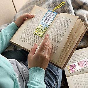120 Pcs Bible Verse Inspirational Bookmarks Scripture Christian Motivational Bookmarks Encouragement Verse Page Marker with Colorful Ribbons Christmas Gifts for Women Men Church Office Supplies