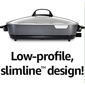 16 Inch Nonstick Electric Skillet - with Glass Cover Electric