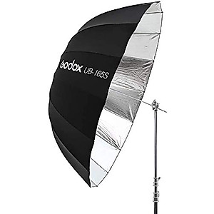Godox UB-165S 65 inch 165cm Parabolic Inner Silver Reflec Umbrella Studio Light Umbrella with Diffuser Cover Cloth