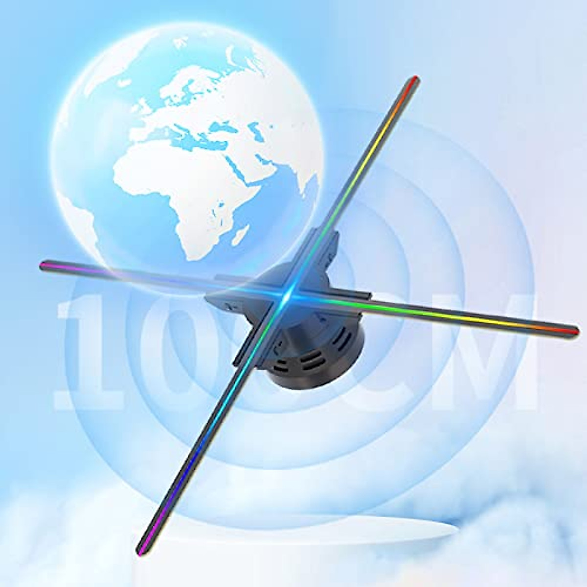 3D Hologram Fan Advertising Display LED Fan, 39in 2K HD 1184 LED WiFi 3D Holofan Projector for Christmas, Halloween,Business,Shop,Holiday Support Screen Casting(US)