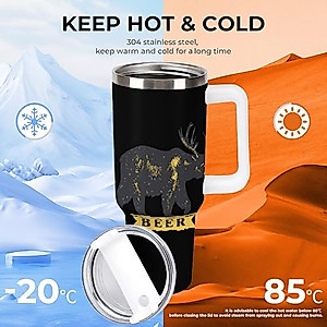 Camel Camouflage Tumbler with Handle Travel Mug Water Bottle Tea Coffee Cup White-style