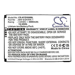 Replacement Barcode Scanner Battery for H-oneywell EDA50K, ScanPal 50 3.8V 4000mAh