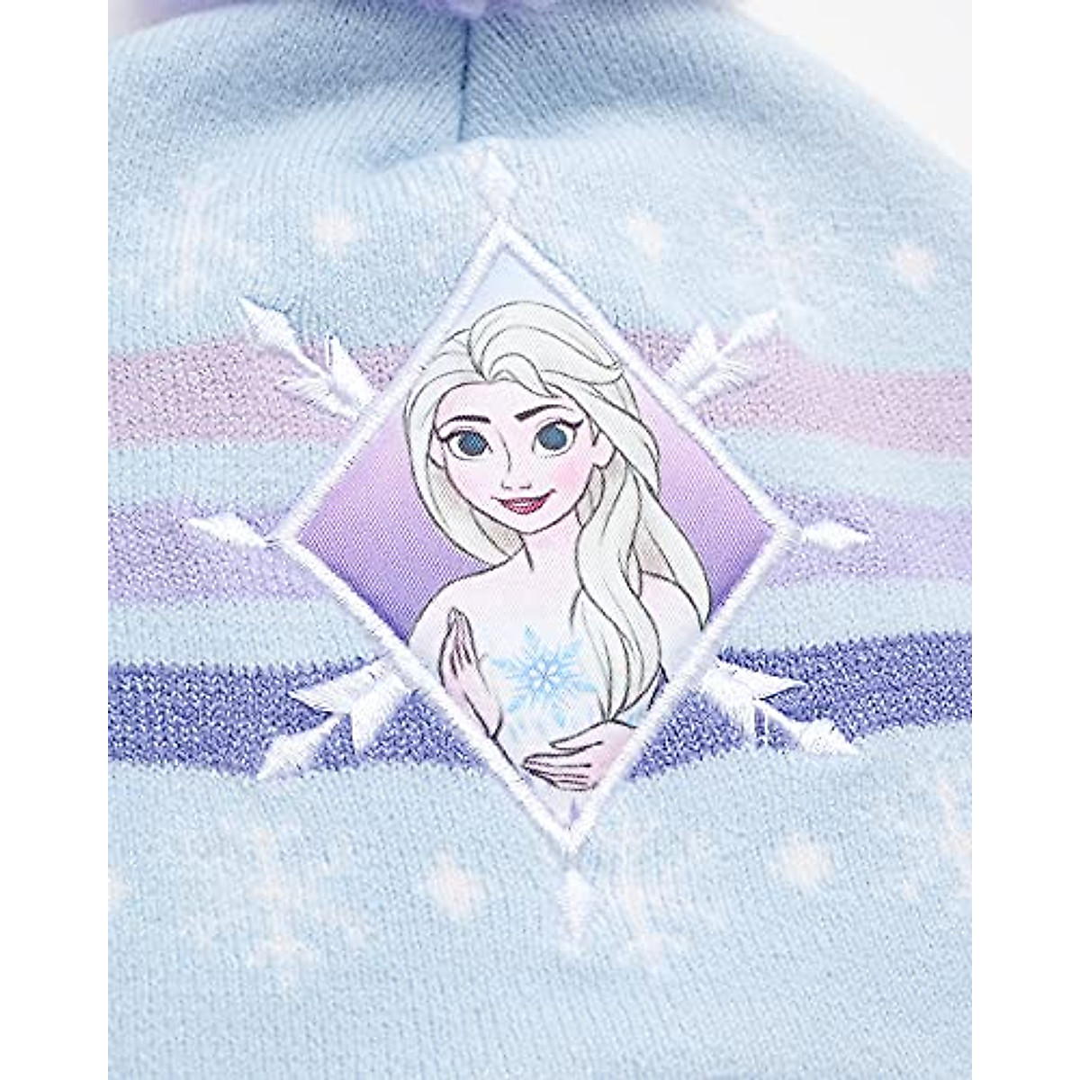Disney Girls’ Winter Set: Ear Flap Beanie Hat, Gloves or Mittens: Elsa, Anna, Princess (Age: 2-7), Size Age 4-7, Blue Glove
