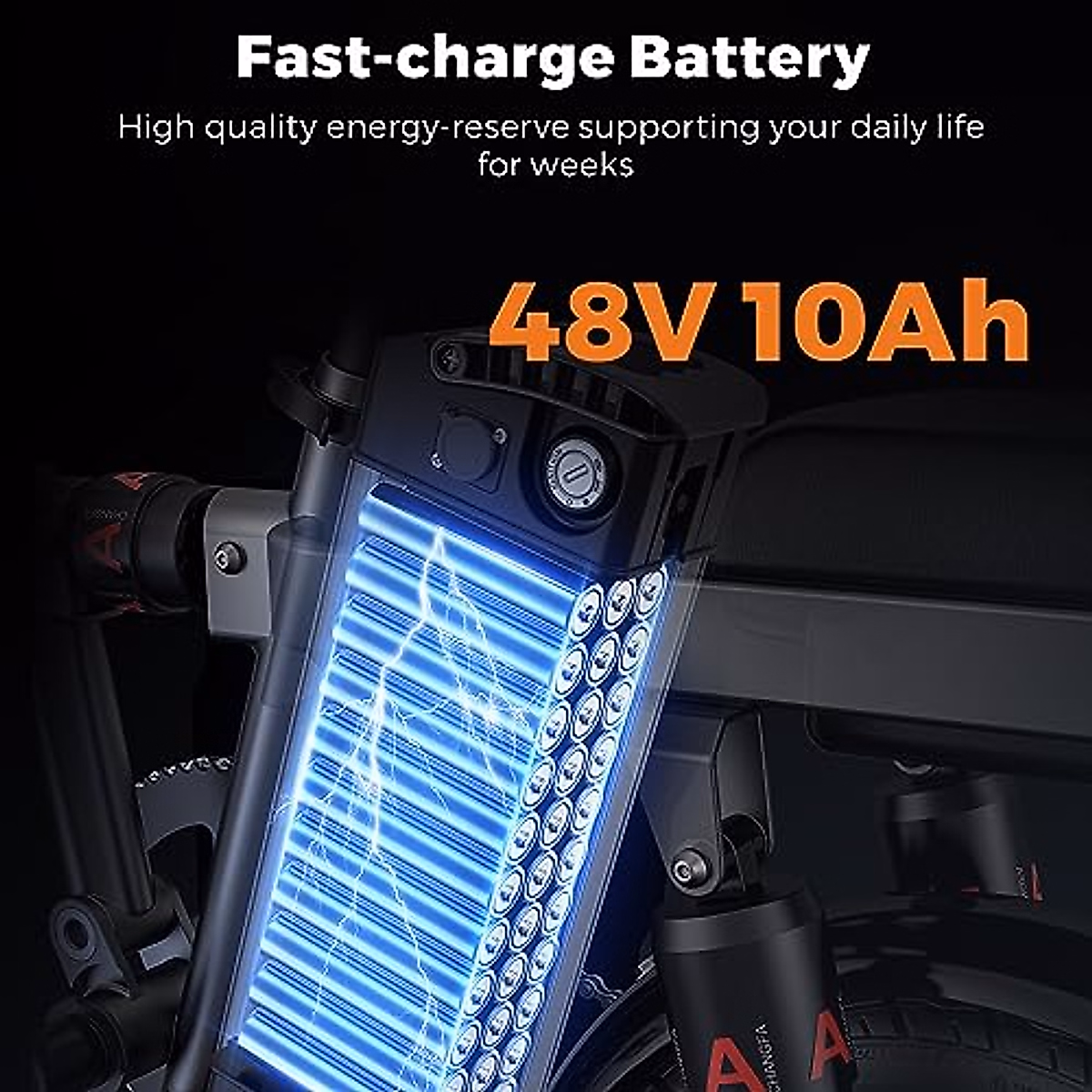 BPNN Electric Bike for Adult Folding, Ebike 7 Shock Absorbers 14" Tire 350W（600W Peak Power Motor） 48V 10Ah 19.2MPH E Bike City Cruiser Commuter Electric Bicycles E-Bike