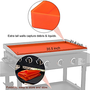 Mataytate 36" Griddle Mat Silicone for Blackstone,Heavy Duty Food Grade Silicone Mat,Reusable Griddle Partner Fits Grill Accessories,All Season Waterproof Cooking Protective Mat Rust BBQ Grill Mat