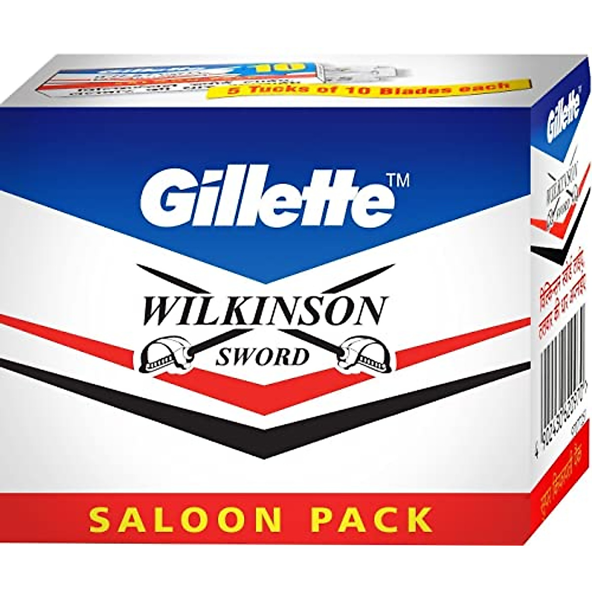 Gillette 100 X Wilkinson Sword Double Edge Safety Razor Blades