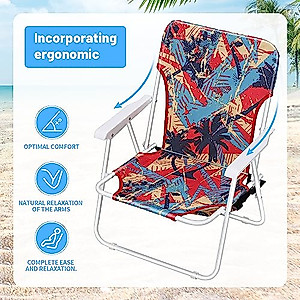 Beach Chairs for Adults 2 Pack, Lightweight Backpack Beach Chair with Shoulder Straps, Low Beach Chair Support 265lbs, Folding Beach Chair for Beach, Camping, Hiking, Picnic, Green