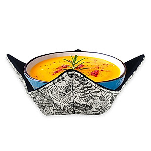 4Pcs Microwave Bowl Cozy Huggers for Food, Safe Dish Holder Heat Resistant Food Warmer Set for Hot and Cold Bowls (Color : Gray)