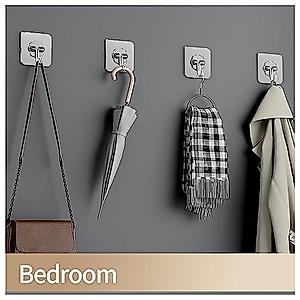 DSMY 27 Pack 25lb Frosted Self Adhesive Hooks for Shower Towel Cups Coat Door,Wall Hooks for Hanging,Heavy Duty Wall Sticky Hooks for Bathroom Kitchen Outdoor Dorm Room Essentials