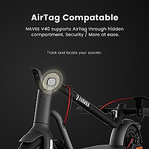 NAVEE Electric Scooter V40, 20 MPH Speed &25 Miles Range, 10" Pneumatic Tires, 700W Max Power, E-ABS and Rear Disk Brake, IP55 Waterproof, Foldable Electric Scooter for Adults, Teenager