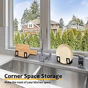 Set of 3 Pairs of Pot Lid Organizer for Cabinet Door, Drillable and Stickable Stainless Steel Pot Lid Holder, Adjustable Wall Mount Pot and Pan Lid Holders for Lids, Cutting Boards, Pot, Bakeware