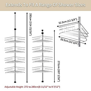 LiangDong Shower Caddy Corner Organizer for Bathroom, Bathtub Rustproof Storage Holder for Shampoo and Other Bath Accessories,