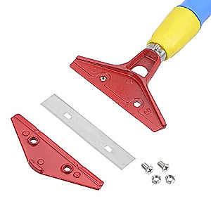 uxcell 49" Adjustable Floor Scraper Strengthening Alloy Head Long Handle Flooring Removal Tool with Cover for Window Paint Glass Wall