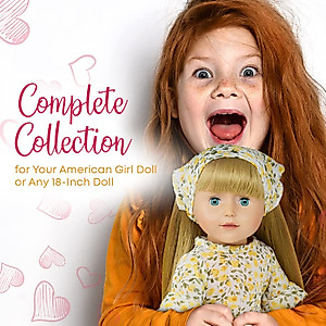 18 Inch Doll Clothes Dress and Doll Accessories (Vintage Clothing Set)