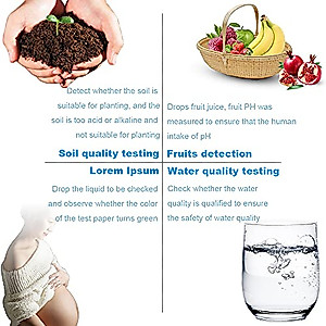 6 Packs pH.1-14 Litmus Strips Tester Paper, pH Test Strips, pH Extensive Test Paper for Water Saliva Urine Soil (6)