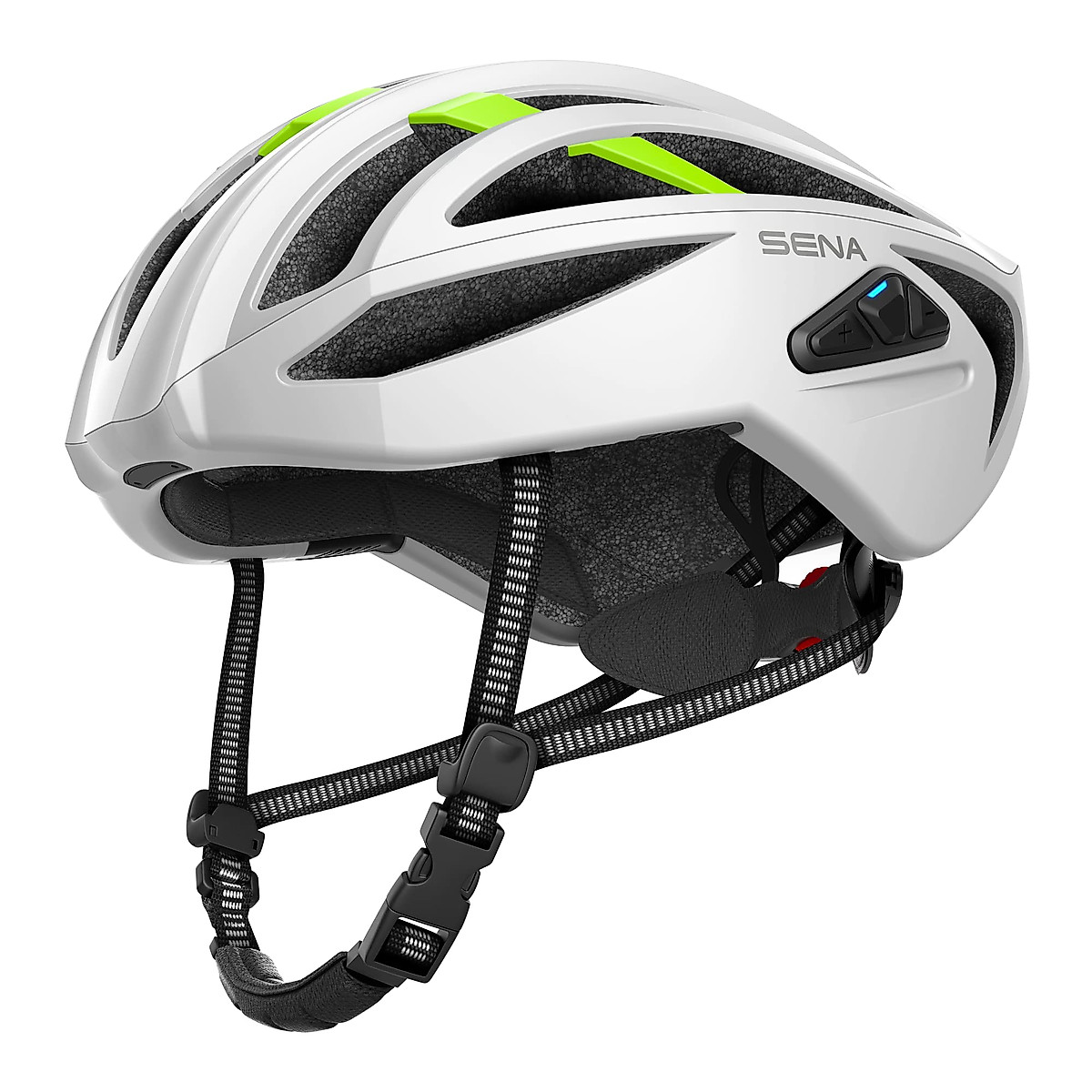Sena R2X Smart Road Cycling Helmet with Alexa Built-in and Mesh Intercom (Matte White, Large)