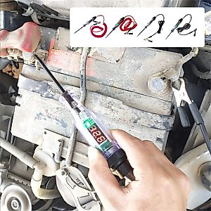 2023 Car Truck Circuit Test Pen -【New Version】Circuit Tester, 3-70V DC Digital LED Circuit Tester, Heavy Duty Light Tester w/ Voltmeter & Spring Wire, Get Result Only Just in 3s (RED - (3-24V))