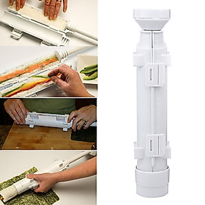 Sushi Roll Making Kit - Homemade Sushi Rolls Made Easy by Sushi Roller Kit, Best Sushi Maker Machine Set, Plastic Sushi Bazooka