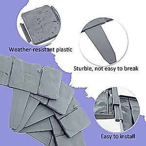 PFCDZDU Garden Landscape Edging Borders No Dig, 20 PCS Plastic Lawn Fence, Interlocking Imitation Stone Edge for DIY Outdoor Patio Balcony Yard ( Color : Gray , Size : 10pcs )