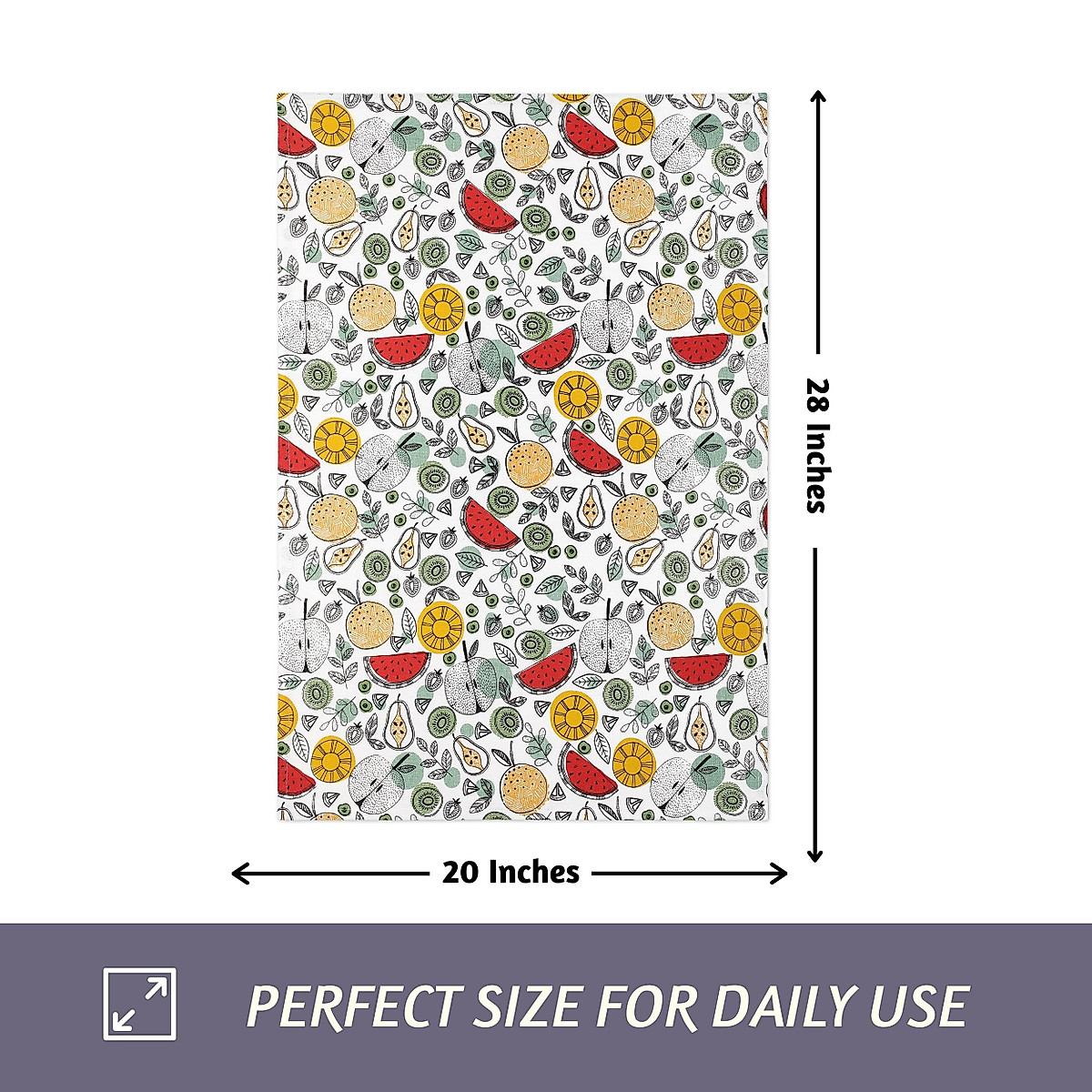 Folkulture Kitchen Towels with Hanging Loop, Set of 4, 100% Recycled Cotton Spring Dish Towels for Drying Dishes, 28"x20" Tea Towels or Decorative Kitchen Hand Towels for Farmhouse Décor (Fruity)