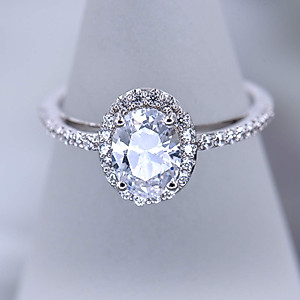Oval Cut Solitaire 1.5ct CZ Rhodium Plated Engagement Anniversary Wedding Band Promise Women Diamond Ring (5)