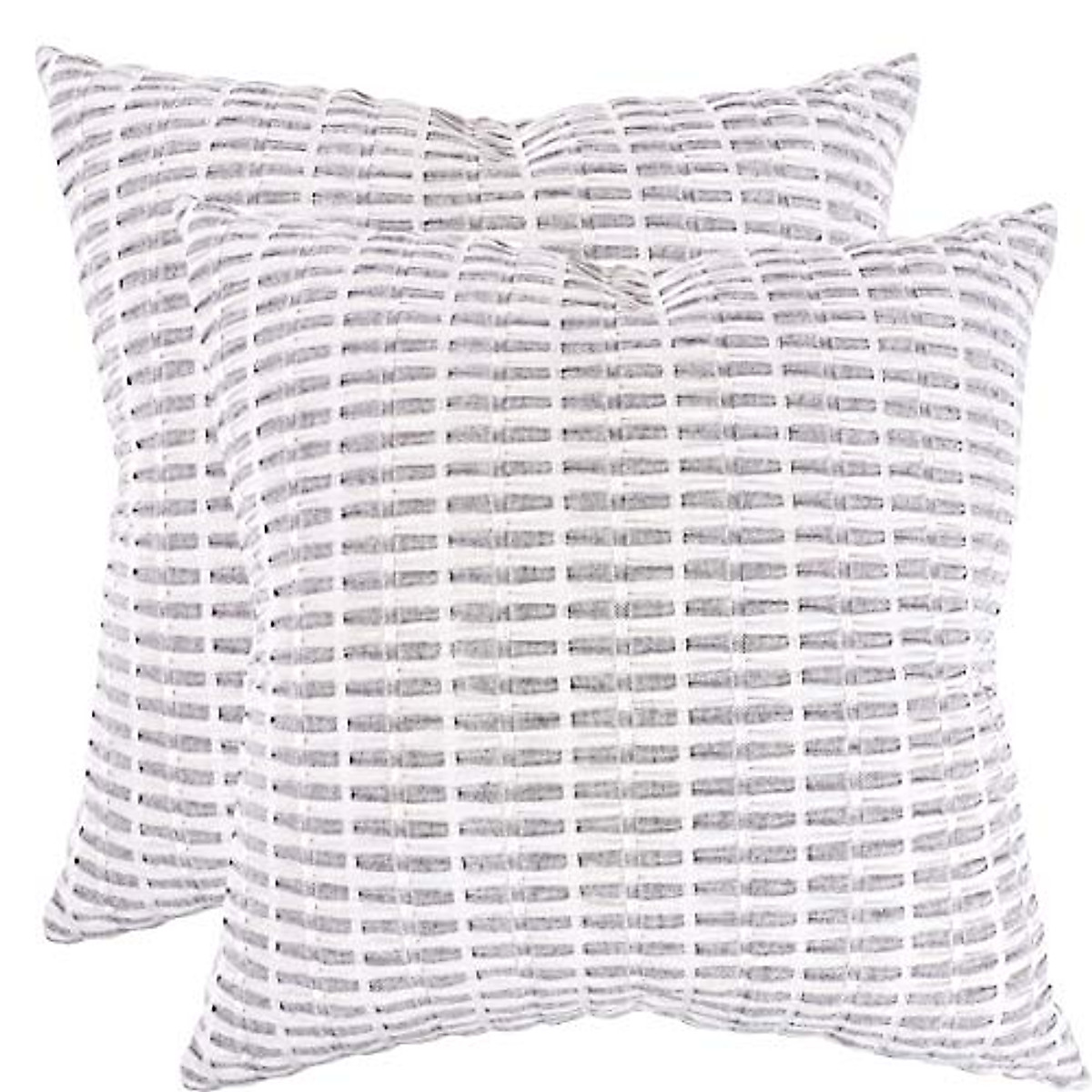KAF Home Pleated Please Pillow Cover 20 x 20-inch 100-Percent Cotton | Set of 2 Pillow Covers (Gray, 20 x 20)