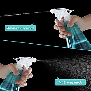 Spray Bottles Pack of 5 Water Squirt Bottle 17 oz Adjustable Empty Plastic Storage Container for Cleaning Solutions, Gardening, Pets, Plants, Hair Misting, Leak Proof, BPA Free, 5 Colors