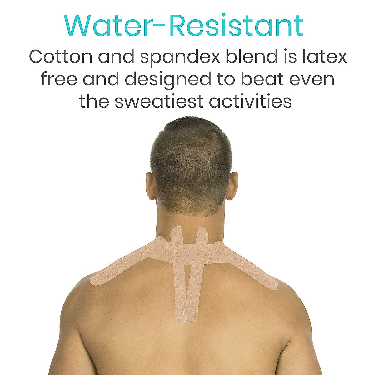 Vive Kinesiology Tape (105 Feet) - Therapeutic Athletic Support Tape - Uncut Kensio Roll - Muscle and Joint Recovery for Shoulder, Back, Knee, Elbow and Ankle Pain Relief - Waterproof for Sports