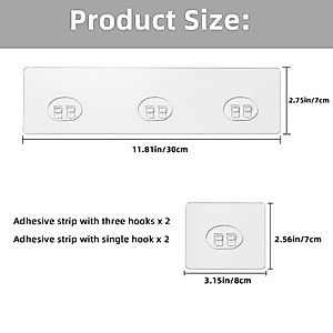 HSD Houseware Corner Shower Caddy Adhesive Replacement 4 PCS, Waterproof No Drilling Shower Shelf Adhesive Replacement, Self Adhesive Hooks for Hanging Soap Dish Towel Holder Toothbrush Holder