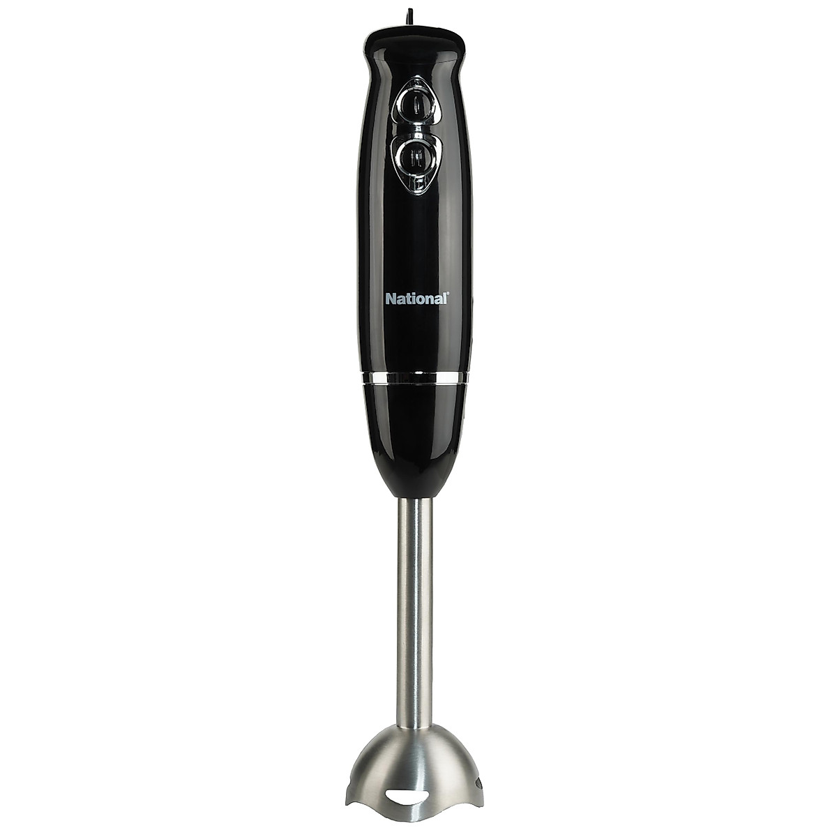 National NA-3104HB 4-in-1 Multi-Purpose Immersion Hand Blender Blend, Puree, Mash, Chop and Whisk, Two Speeds, Splash Control, and ETL Approved with Interchangeable Attachments (Black)