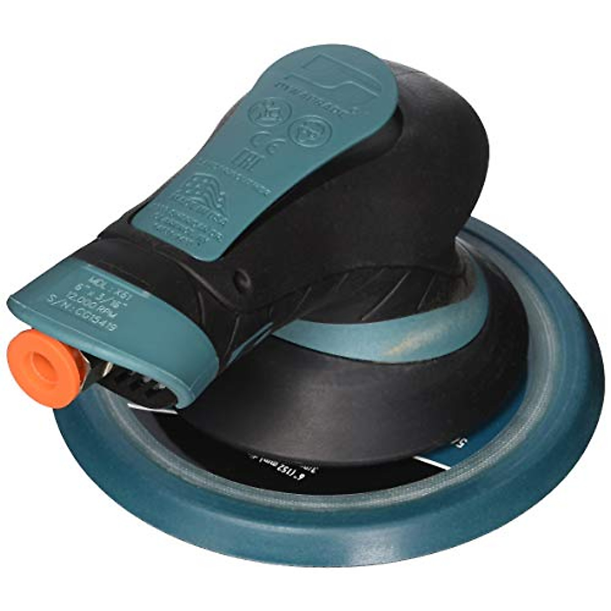 Dynabrade (X61) Dynorbital Extreme 6" (152 mm) Diameter Random Orbital Sander, Non-Vacuum, Vinyl Pad Face | Proportionate 3/16" (5 mm) Diameter Orbit | 12000 RPM Pneumatic Motor