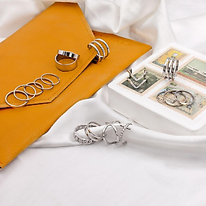 yfstyle Knuckle Rings for Women Stainless Steel Rings Set Stackable Finger Rings Silver Knuckle Rings for Women Stackable Rings Sets Adjustable Knuckle Stackable Rings Midi Ring Set for Women-17pcs